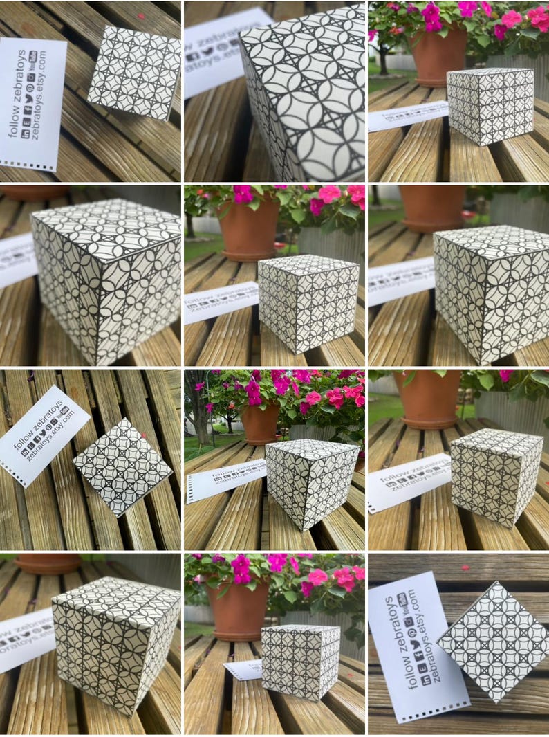 3D Cube-papercraft Hexahedron Printable Model-pdf Template-platonic ...