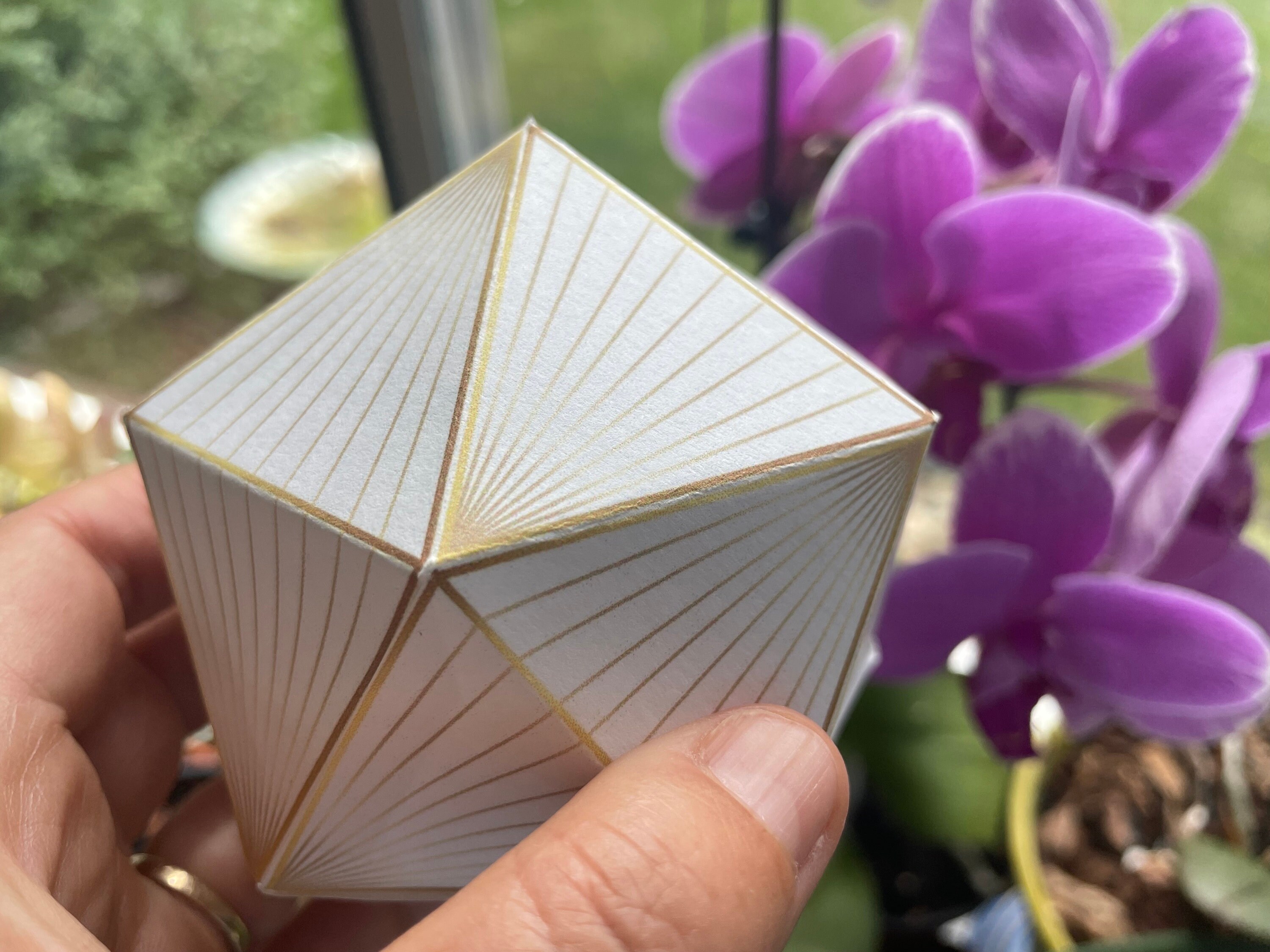 Icosahedron 3D Papercraft Gold Model Template-home Décor Ideas-platonic ...