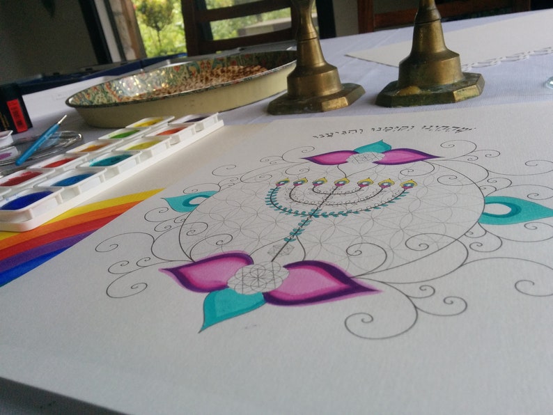 Passover Menorah Printable-the Shehecheyanu Blessing-jewish - Etsy