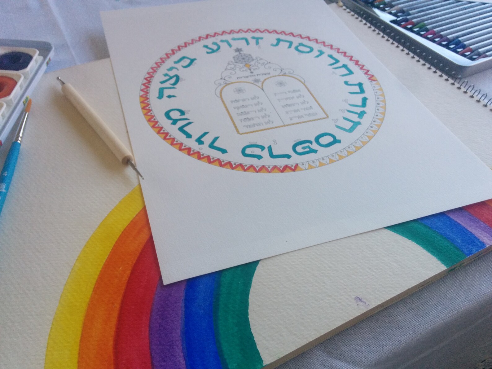 Ten Commandments-passover Coloring Page-seder Plate-jewish Art Activity ...