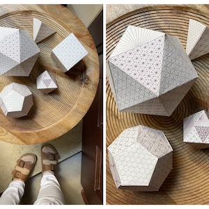Platonic Solids Set Paper Craft PDF Templates-package of 5 Home Décor ...