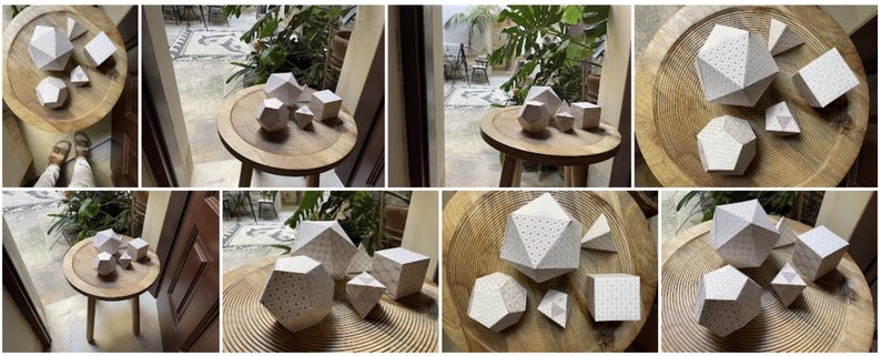 Platonic Solids Set Paper Craft PDF Templates-package of 5 Home Décor ...