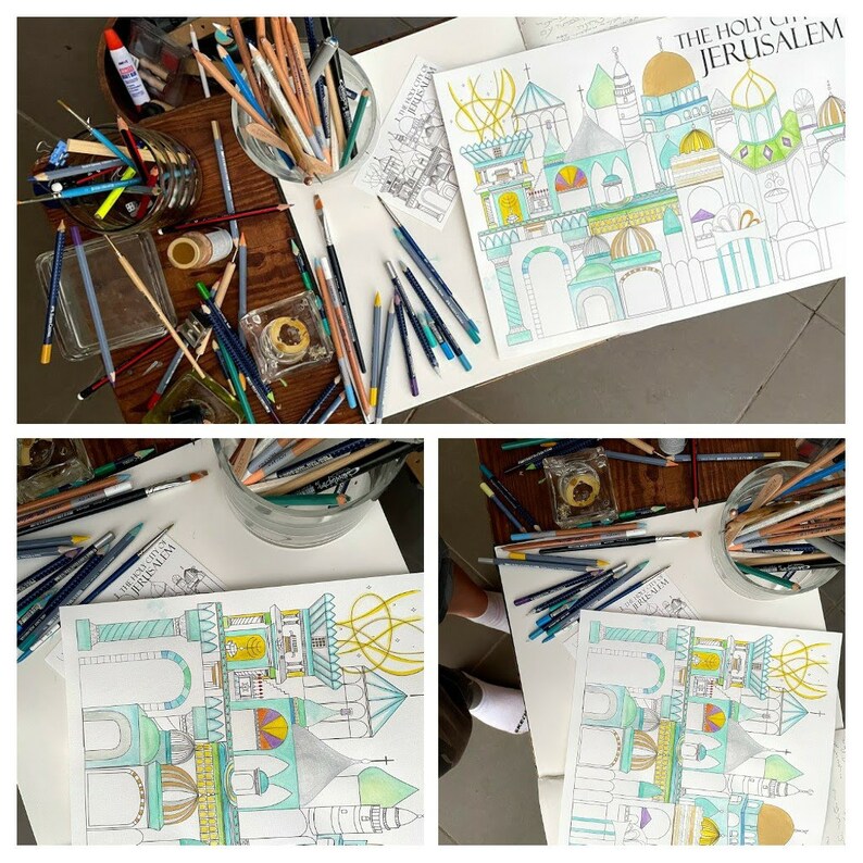 Holy City Jerusalem Art Poster to Print and Color-holiness-grace ...