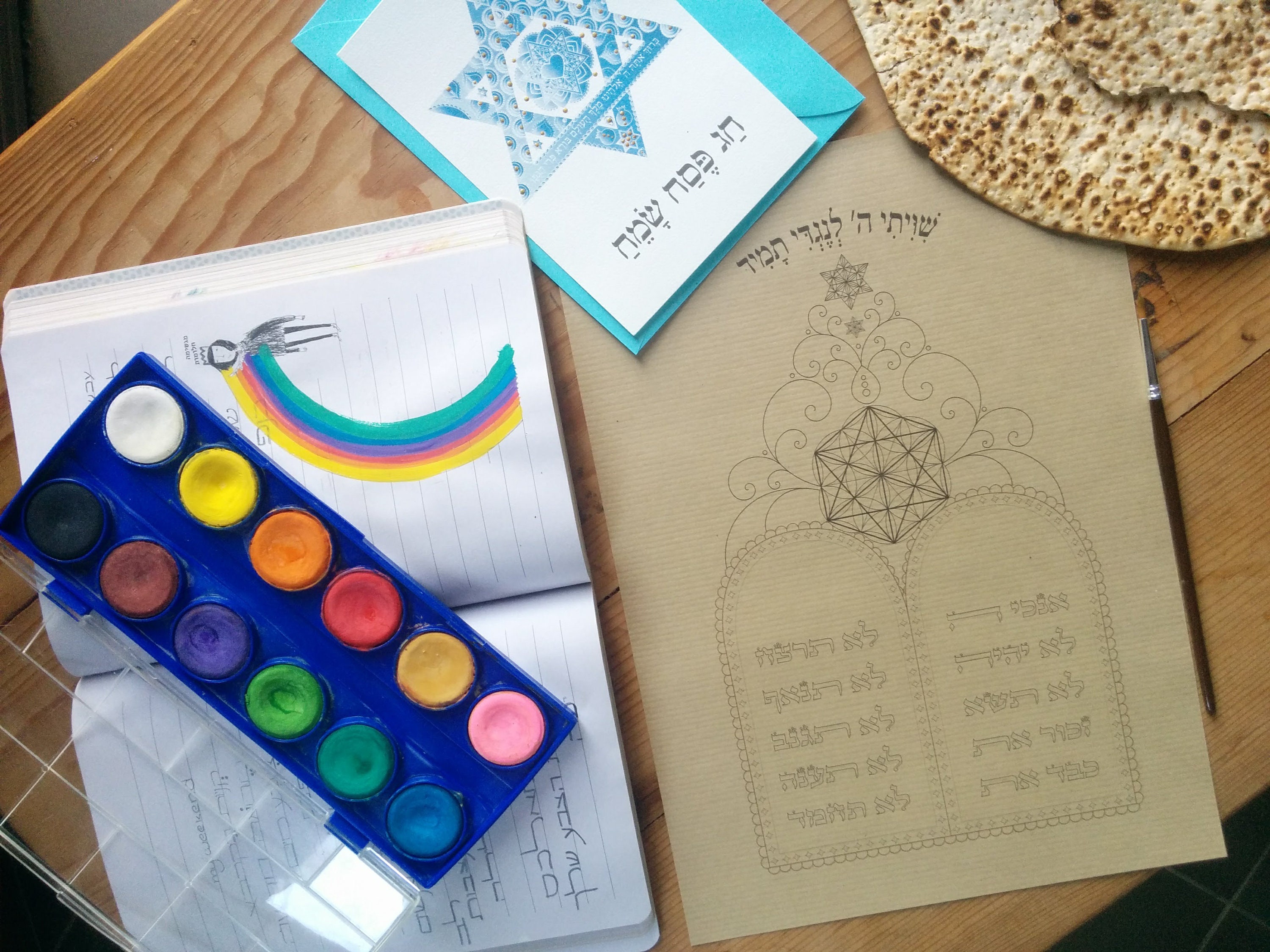 The Ten Commandments Coloring Page-passover Printable-jewish Art ...