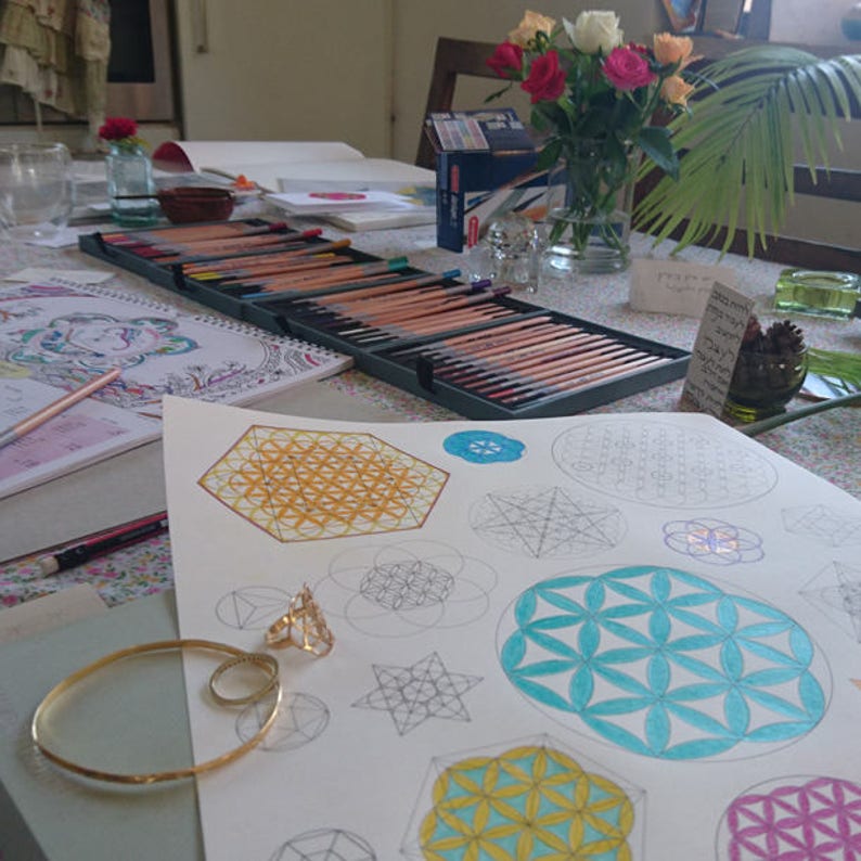 Sacred Geometry Soul Art Poster-ancient Symbols-secret Elements-large ...