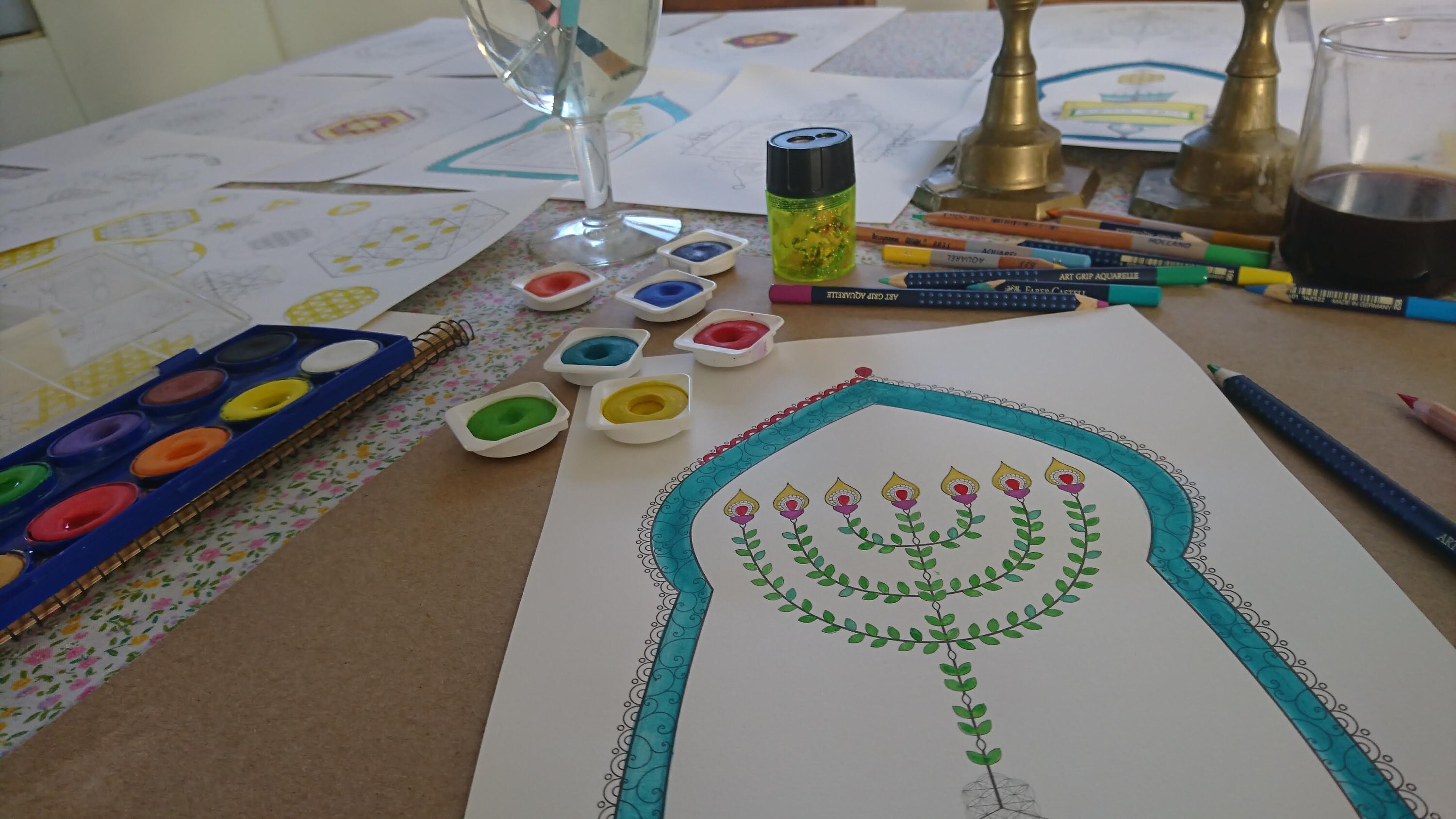 The Shehecheyanu Blessing Menorah-jewish Art-shana Tova - Etsy Israel