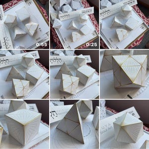 Gold Octahedron 3D Model Paper Craft Template-diy Home Décor Ideas ...