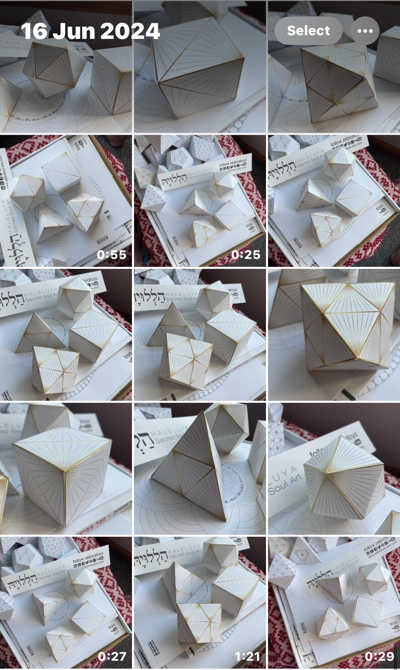 Gold Octahedron 3D Model Paper Craft Template-diy Home Décor Ideas ...