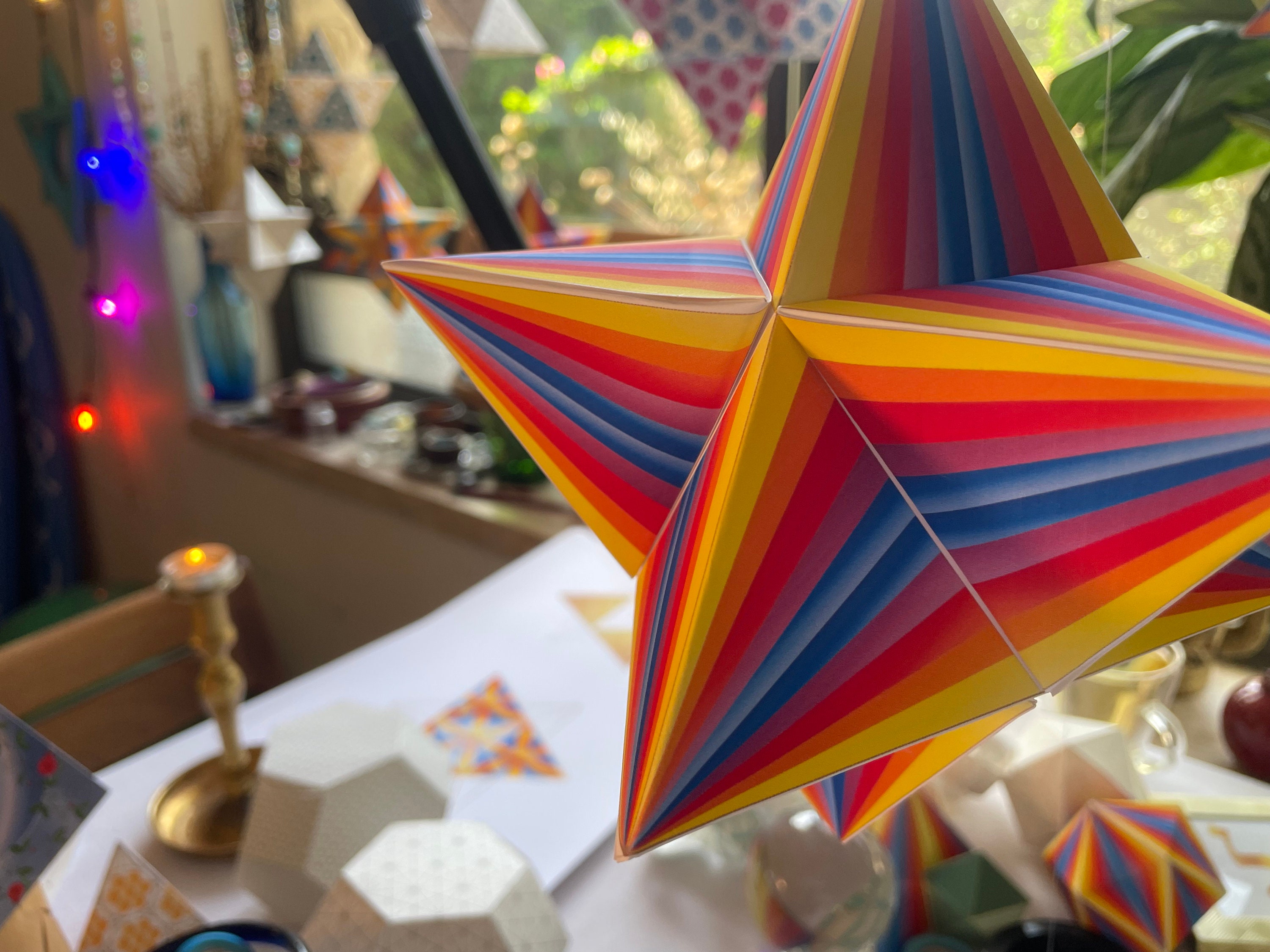 Merkaba Paper Craft DIY Template-merkavah Making-printable Rainbow 3D ...