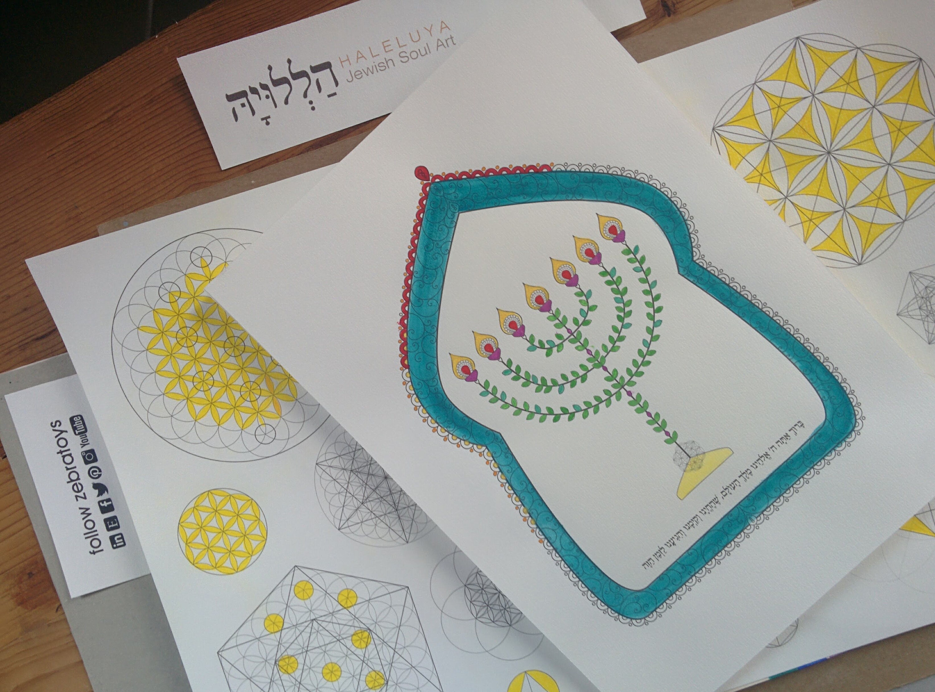 The Shehecheyanu Blessing Menorah-jewish Art-shana Tova Printable-new ...