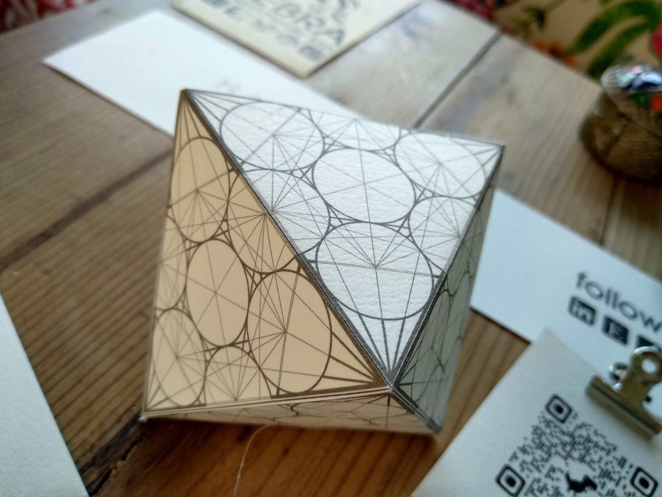 Octahedron 3D Papercraft Fruit of Life-template Pdf-platonic Solids ...