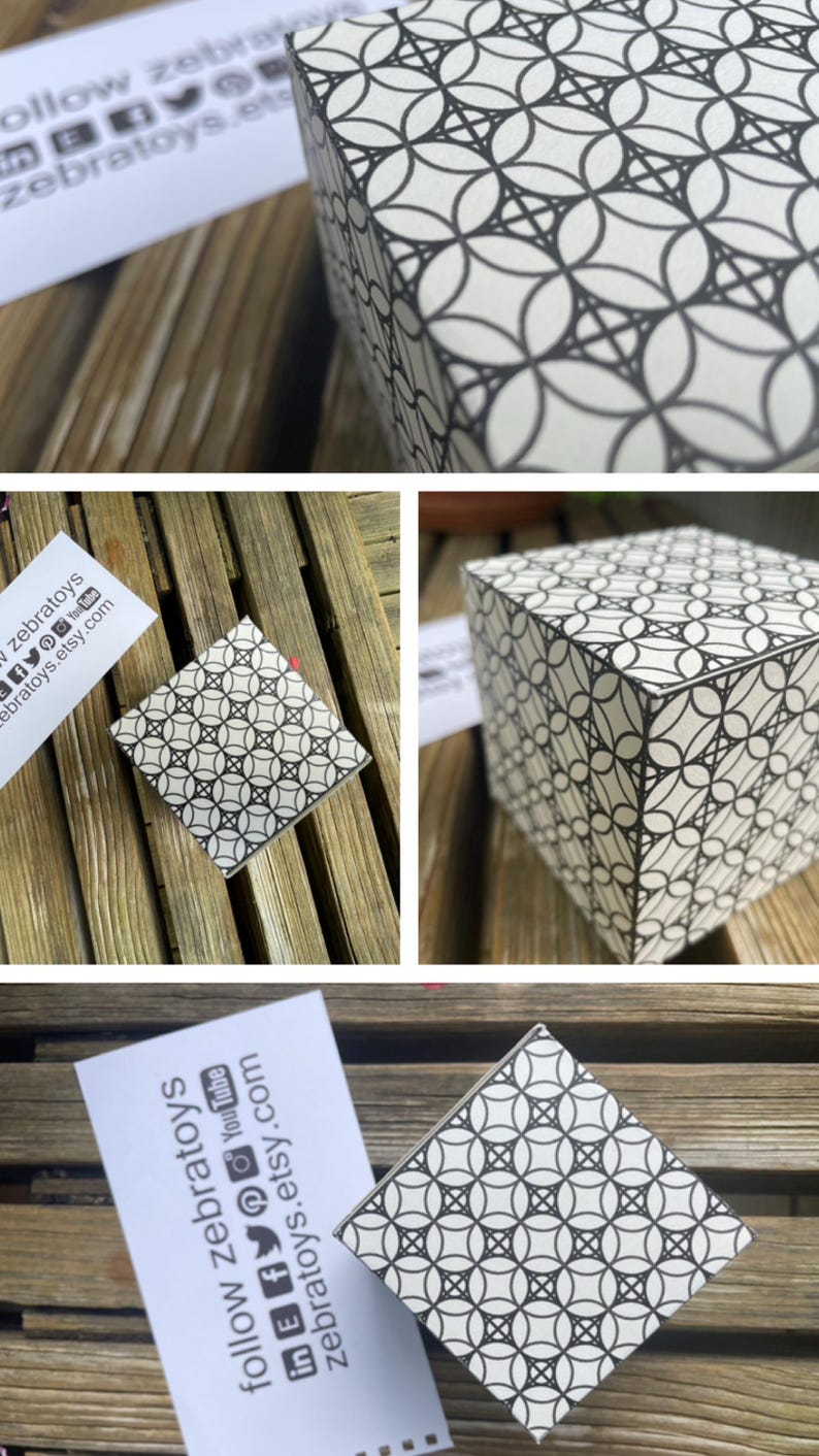 3D Cube-papercraft Hexahedron Printable Model-pdf Template-platonic ...
