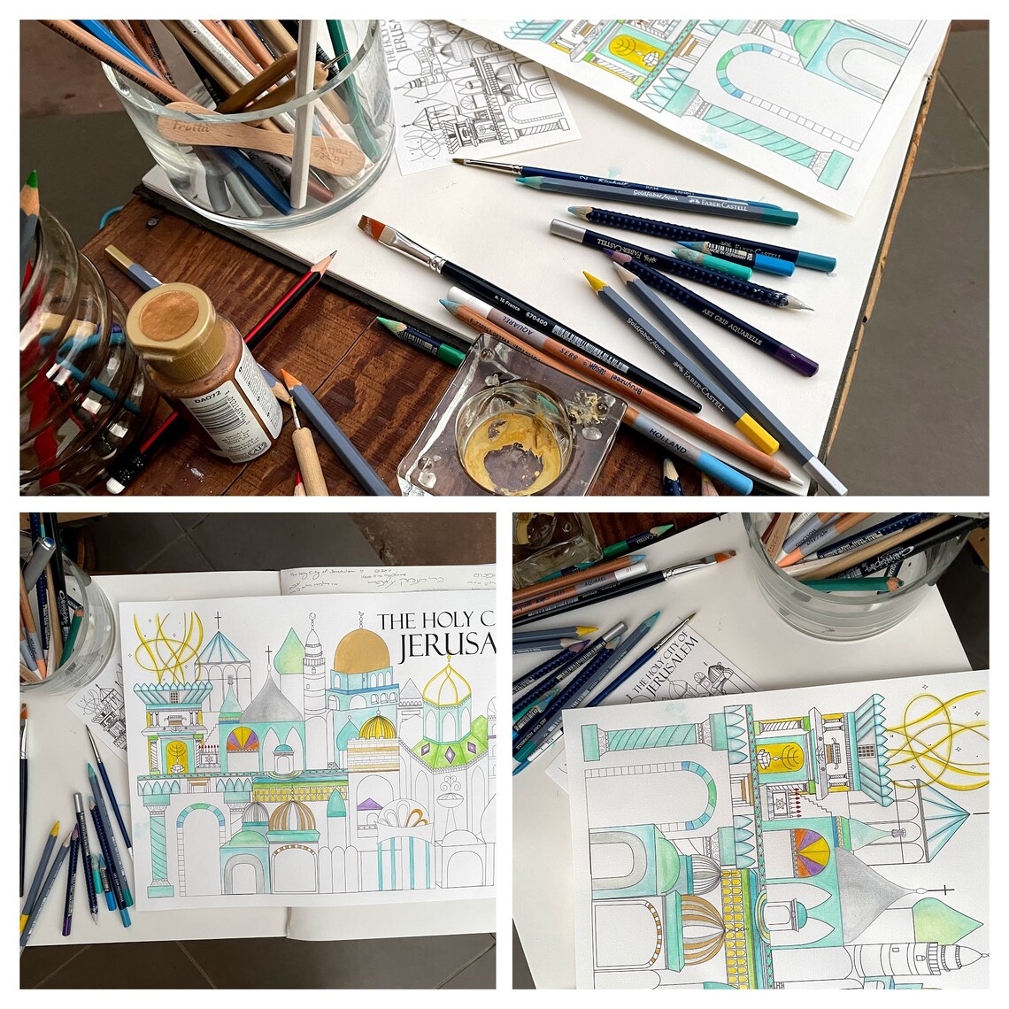 Holy City Jerusalem Art Poster to Print and Color-holiness-grace ...