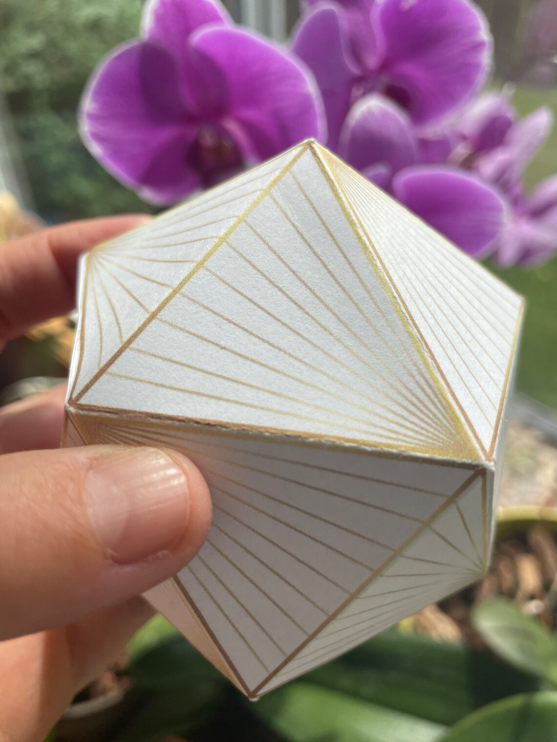 Icosahedron 3D Papercraft Gold Model Template-home Décor Ideas-platonic ...