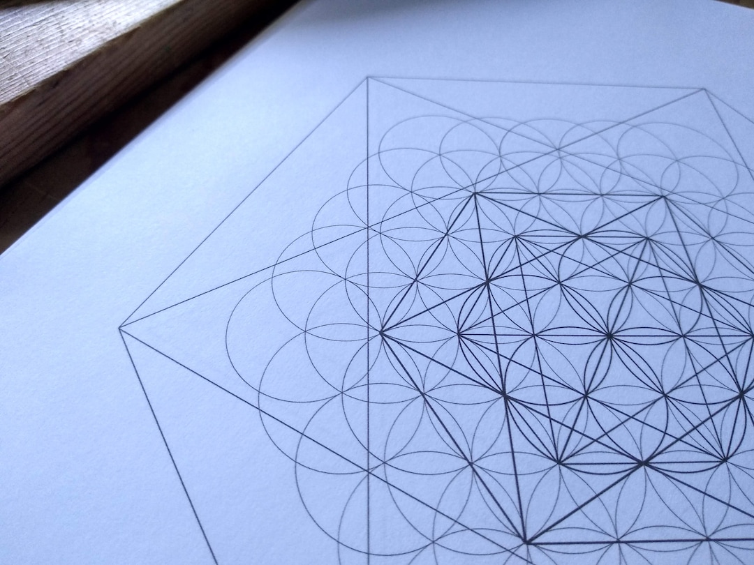 Energy Healing Frequencies Print-hexagon Sacred Geometry Symbols-flower ...