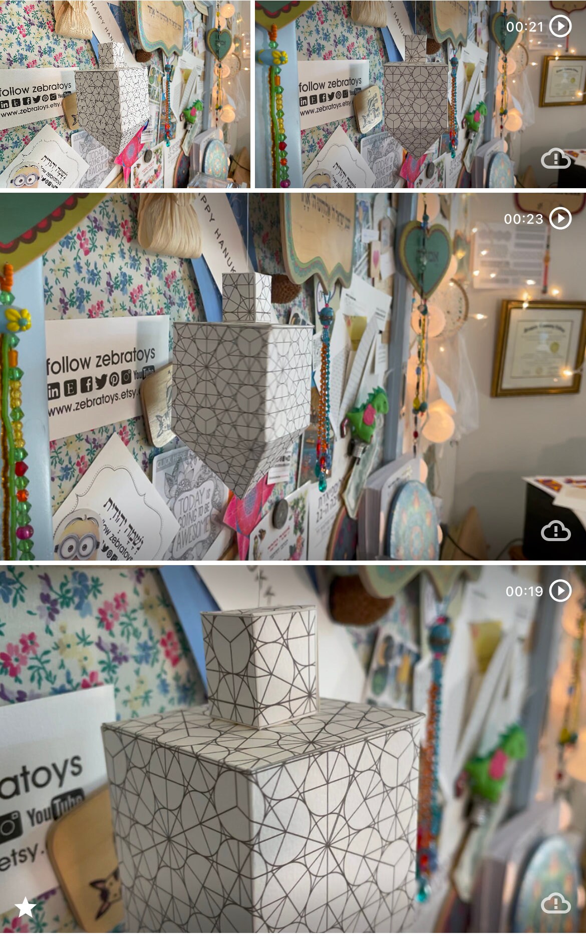 Hanukkah Dreidel Template-craft 3D Paper Model-geometric-holiday Party ...