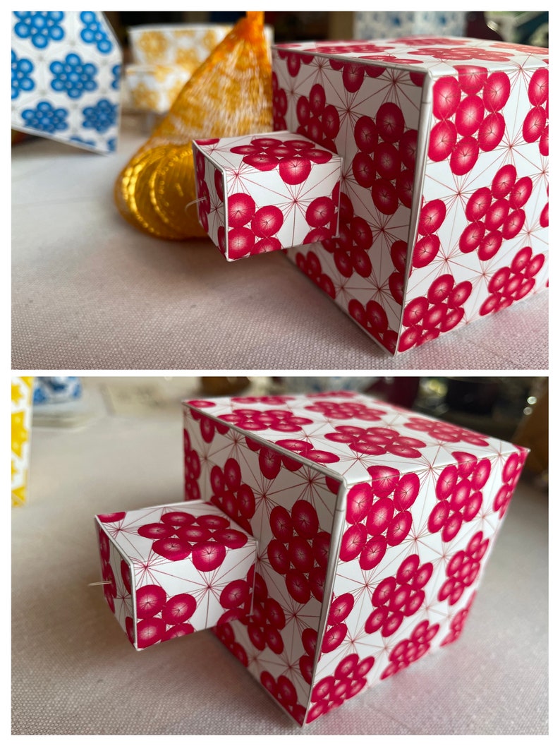 Dreidel Hanukkah Magenta Paper Craft Gift Box Template to Print-3d ...