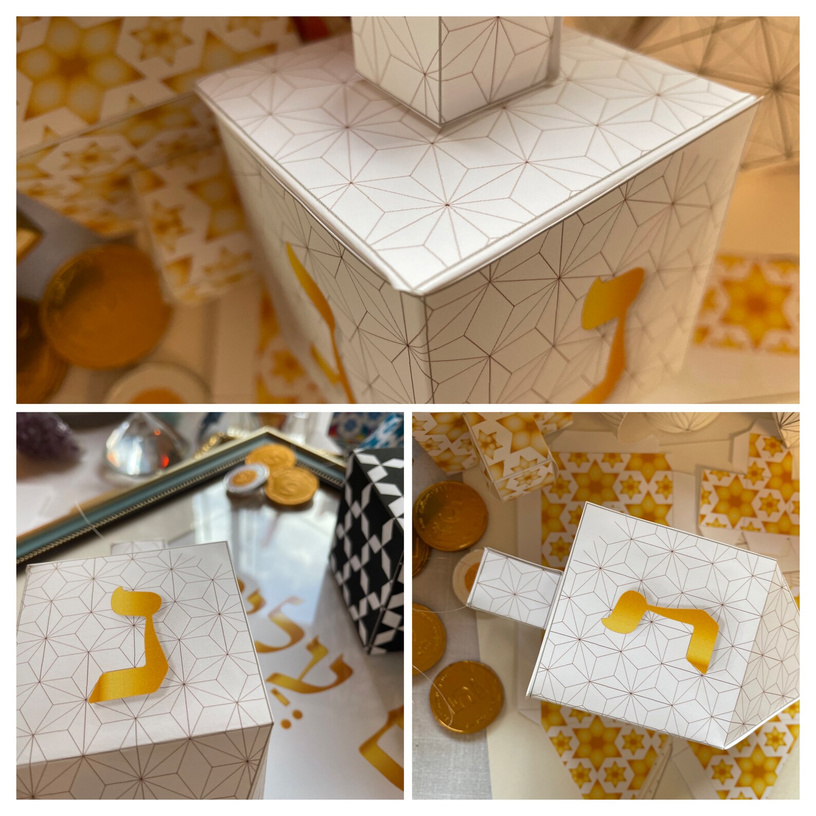 Hanukkah Dreidel Blank Paper Craft Gift Box Template-3d Model-holiday ...