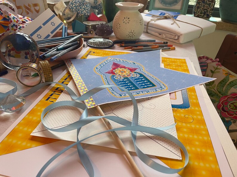 Simchas Torah Flag-a4 Paper Flag Template to Print and Craft-how To ...