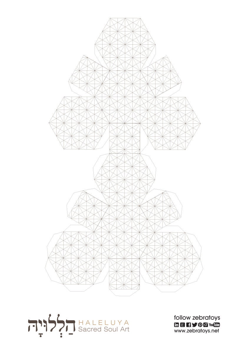 Truncated Octahedron 3D Papercraft-crystalized Template-printable Model ...