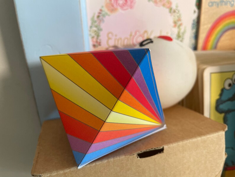 Octahedron-3d Papercraft Template-pdf-platonic Solids-rainbow Colors ...