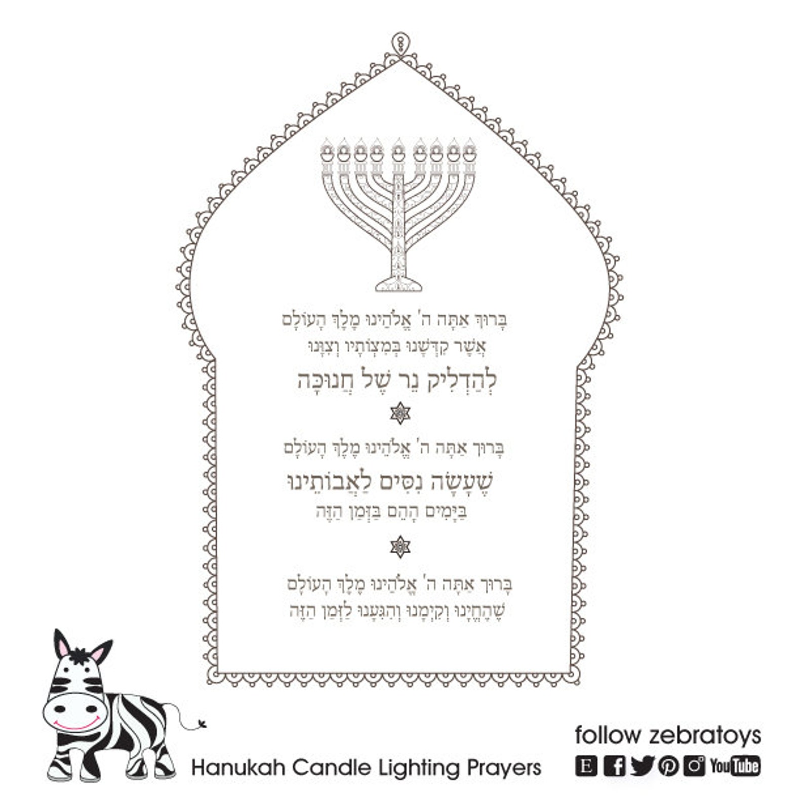 Hanukkah Prayers-menorah Printable-hanukiah Blessing-healing - Etsy