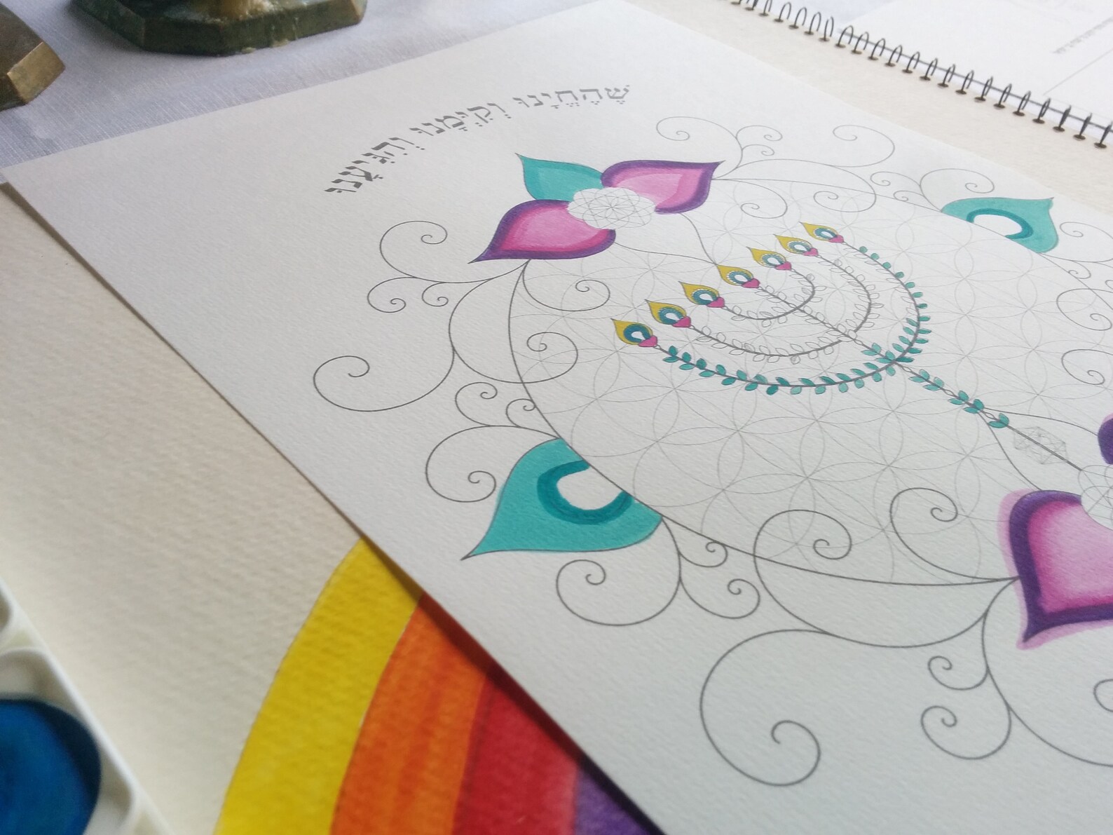 Passover Menorah Printable-the Shehecheyanu Blessing-jewish - Etsy Israel