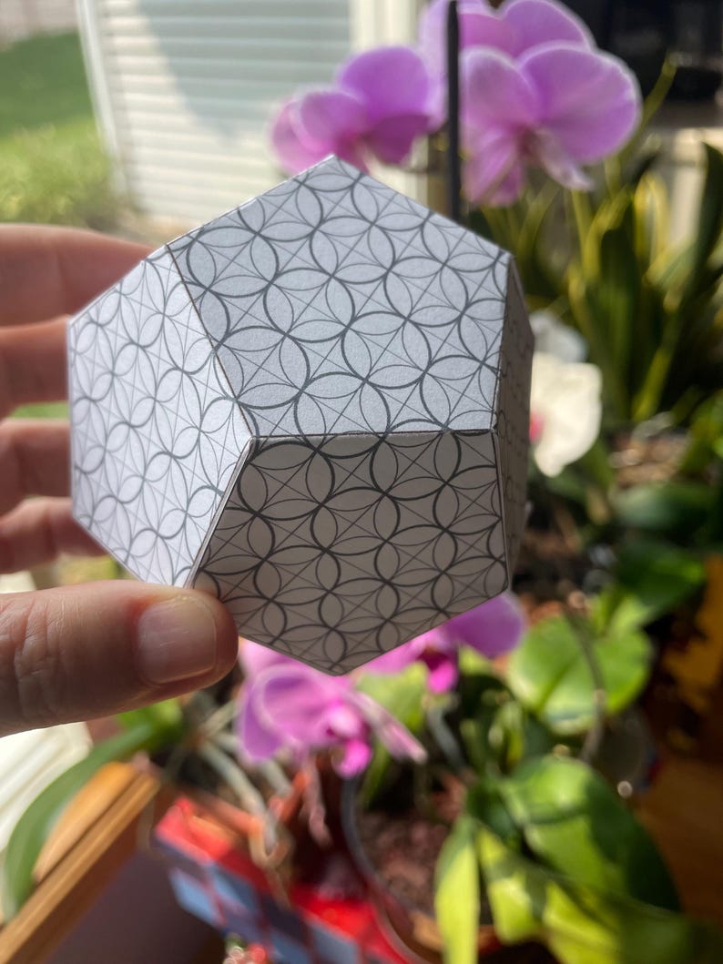 Dodecahedron Paper Craft 3D Template Pdf-platonic Solids-ornament ...