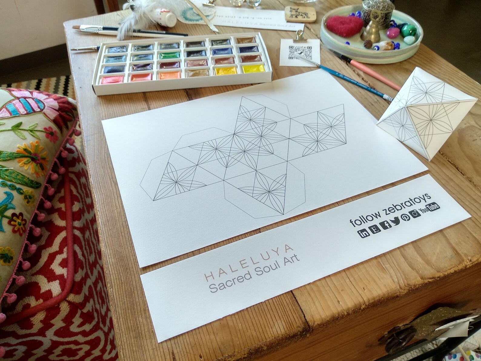 Octahedron 3D Papercraft Template Pdf-platonic Solids-printable 3D ...