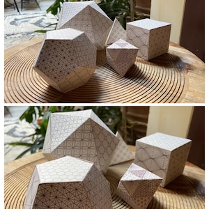 Platonic Solids Set Paper Craft PDF Templates-package of 5 Home Décor ...