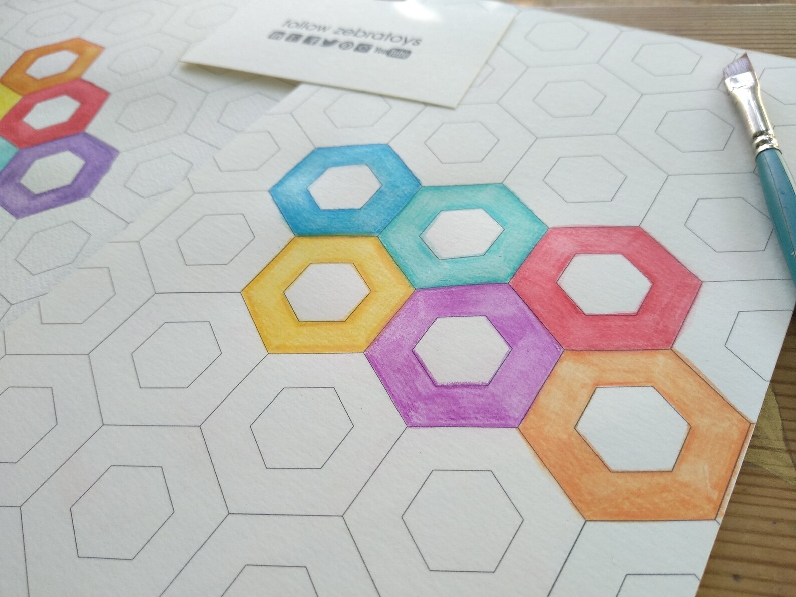 Large Hexagon Pattern Coloring Page Sheet-color Geometric - Etsy