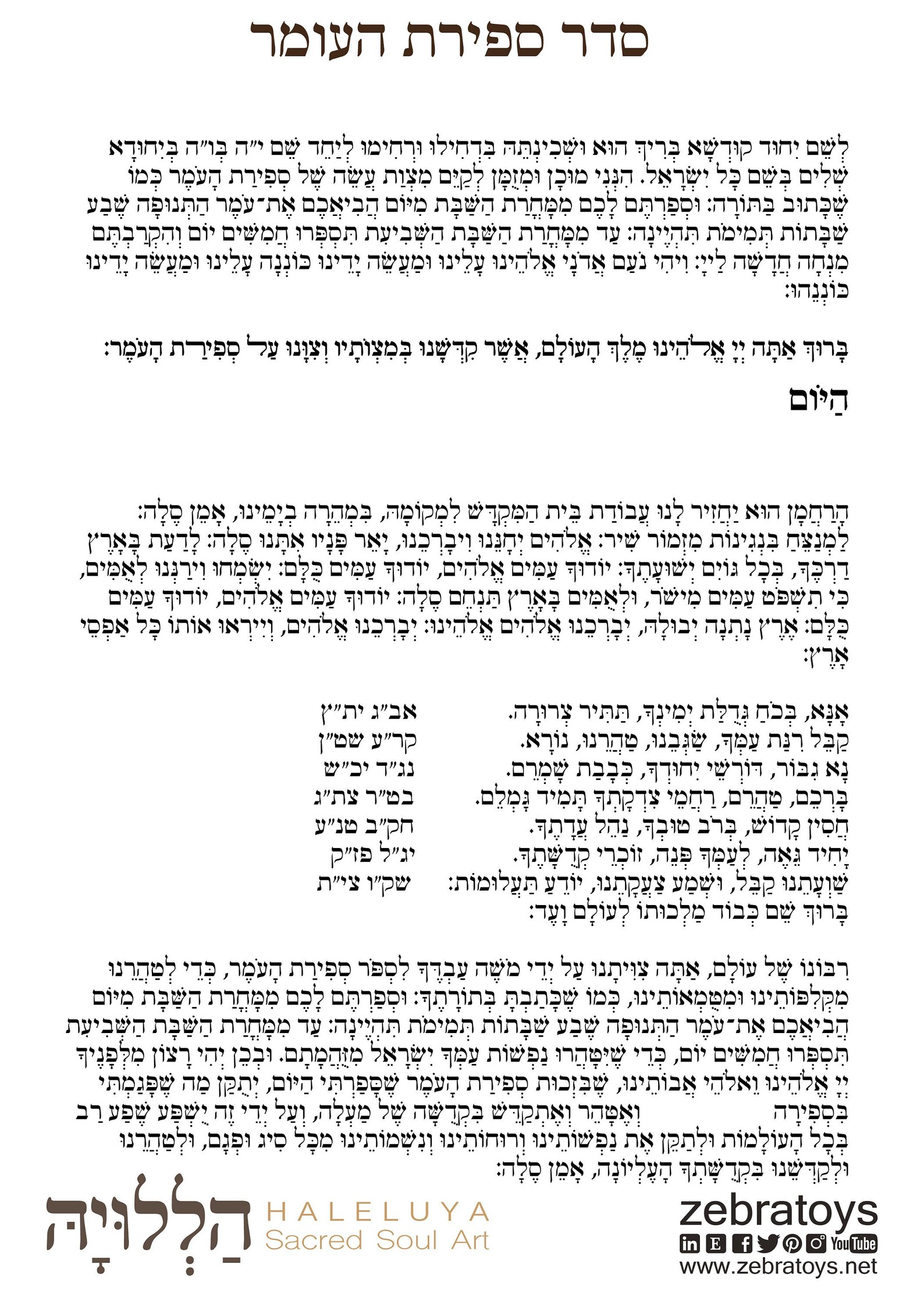 The Complete Omer Count Seder Kit Sefiroth Days Calendar-hebrew Sefirat ...