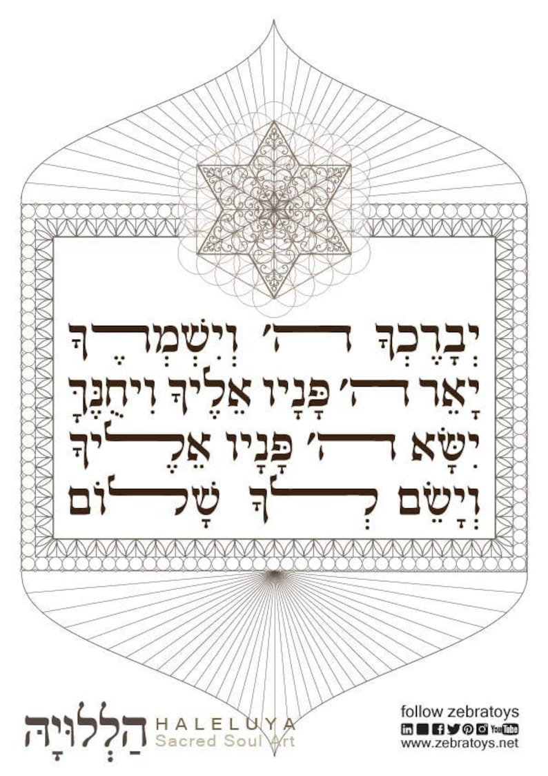 Birkat Kohanim-jewish Wall Art Gift Ideas-priestly Blessing Hebrew ...