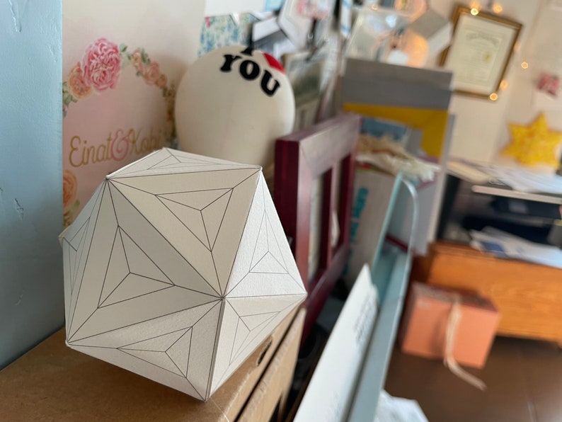 Icosahedron 3D Papercraft Template Pdf-platonic Solids-printable 3D ...