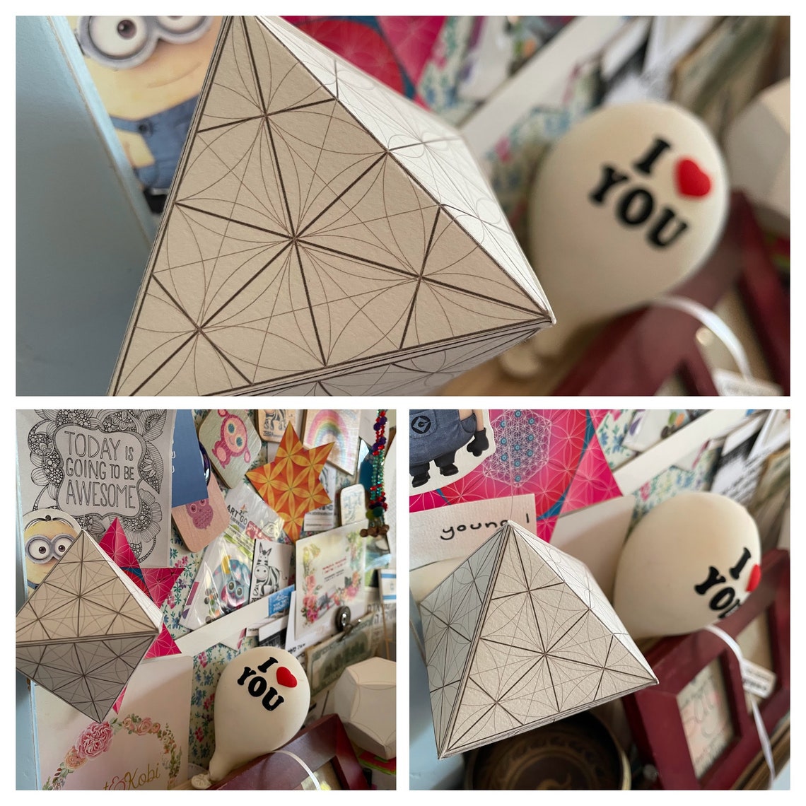 Octahedron 3D Papercraft Template Pdf-platonic Solids-printable Model ...