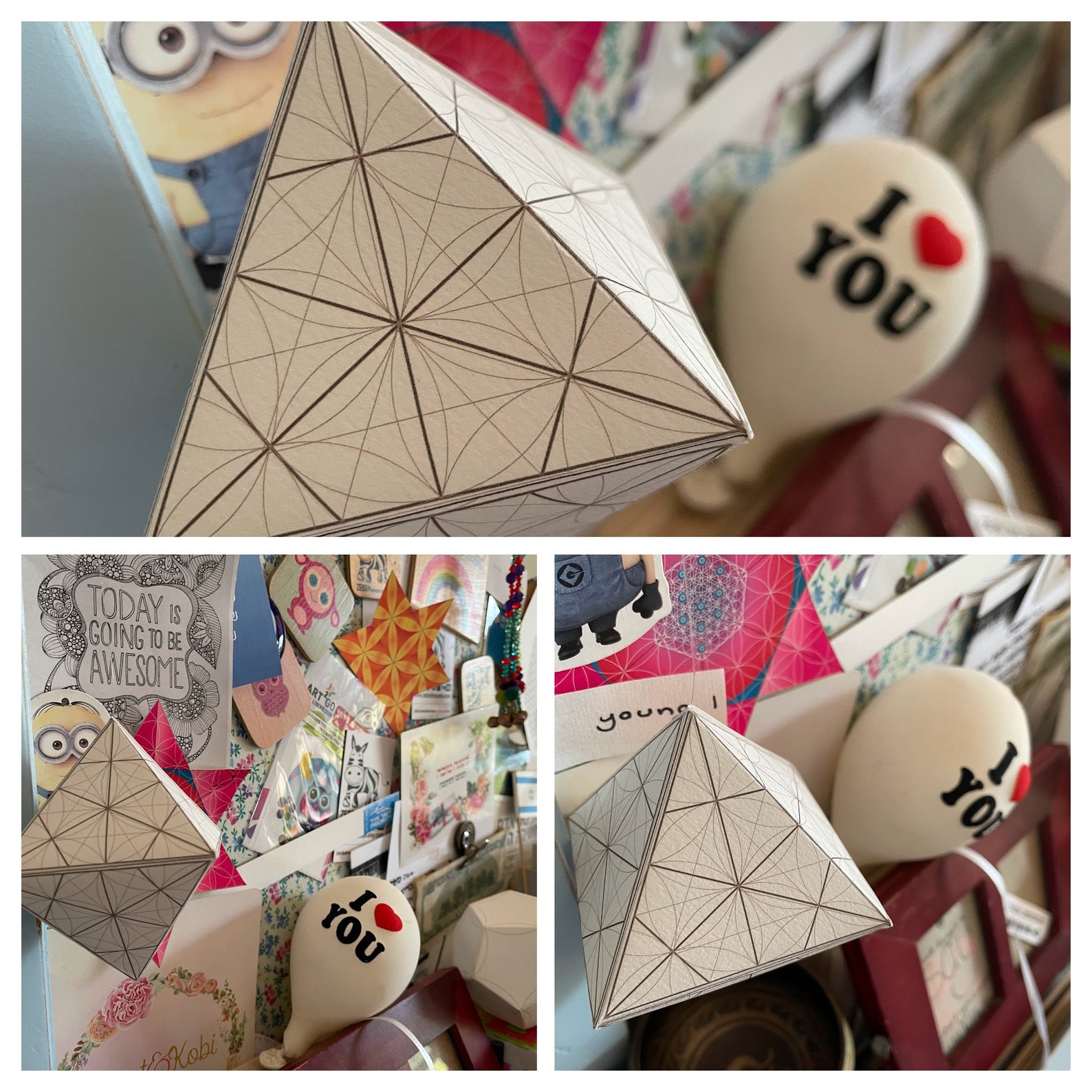 Octahedron 3D Papercraft Template Pdf-platonic Solids-printable Model ...