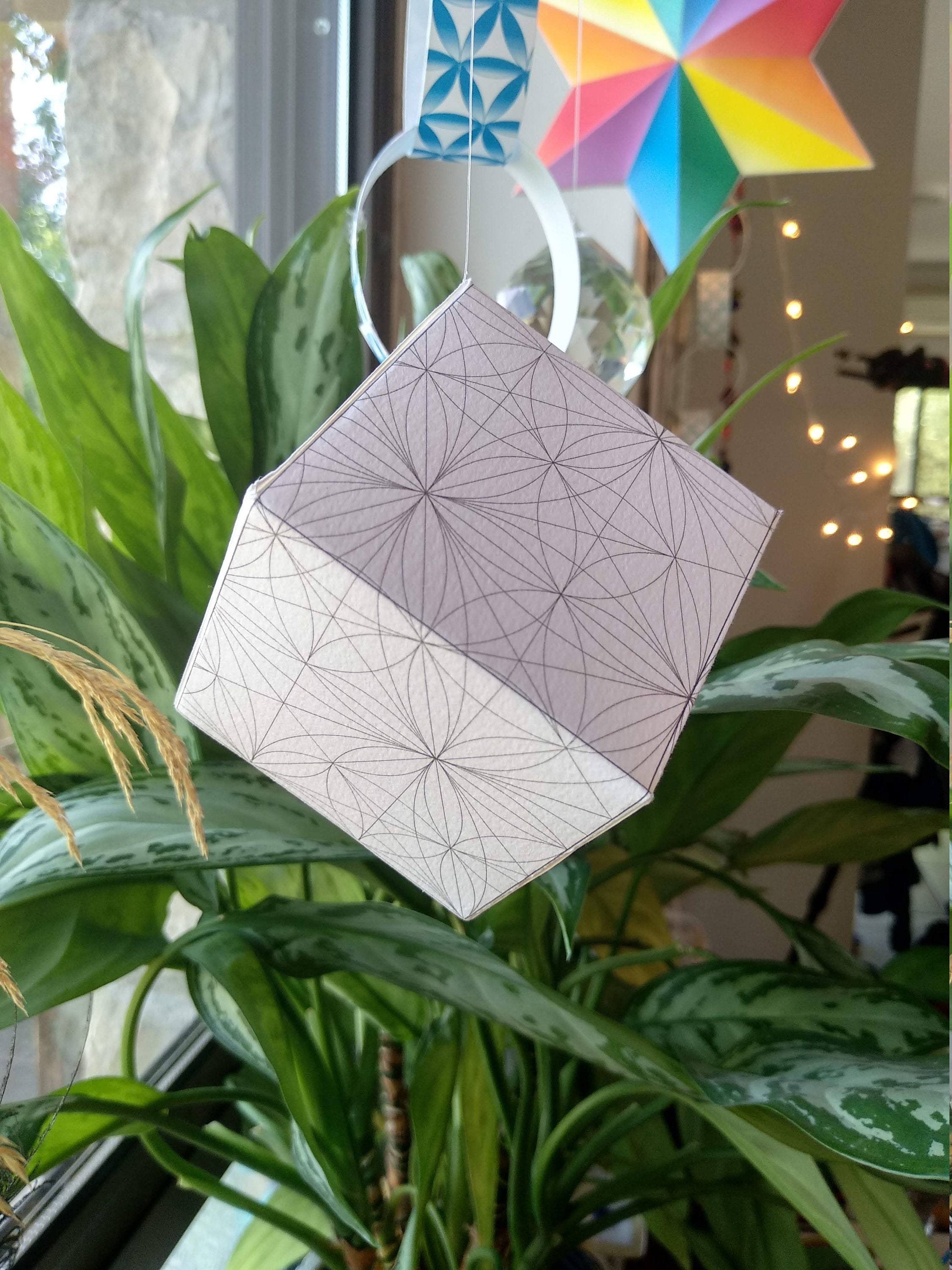 Hexahedron 3D Papercraft Template Pdf-platonic Solids-printable Model ...