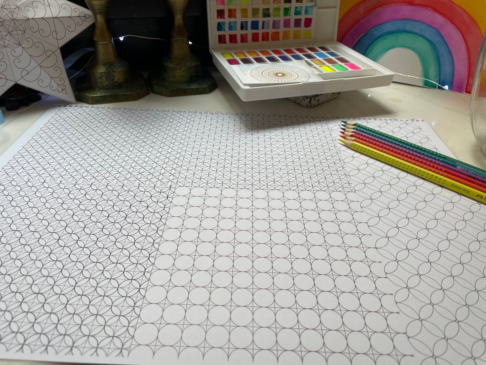 Geometric Shapes Patterns Printable-blank Cards-coloring Poster ...