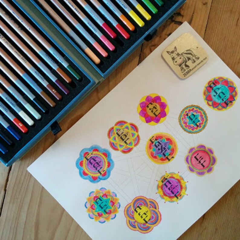 Kabbalah Tree of Life-judaic Coloring Page-jewish Kabbalist-esoteric ...