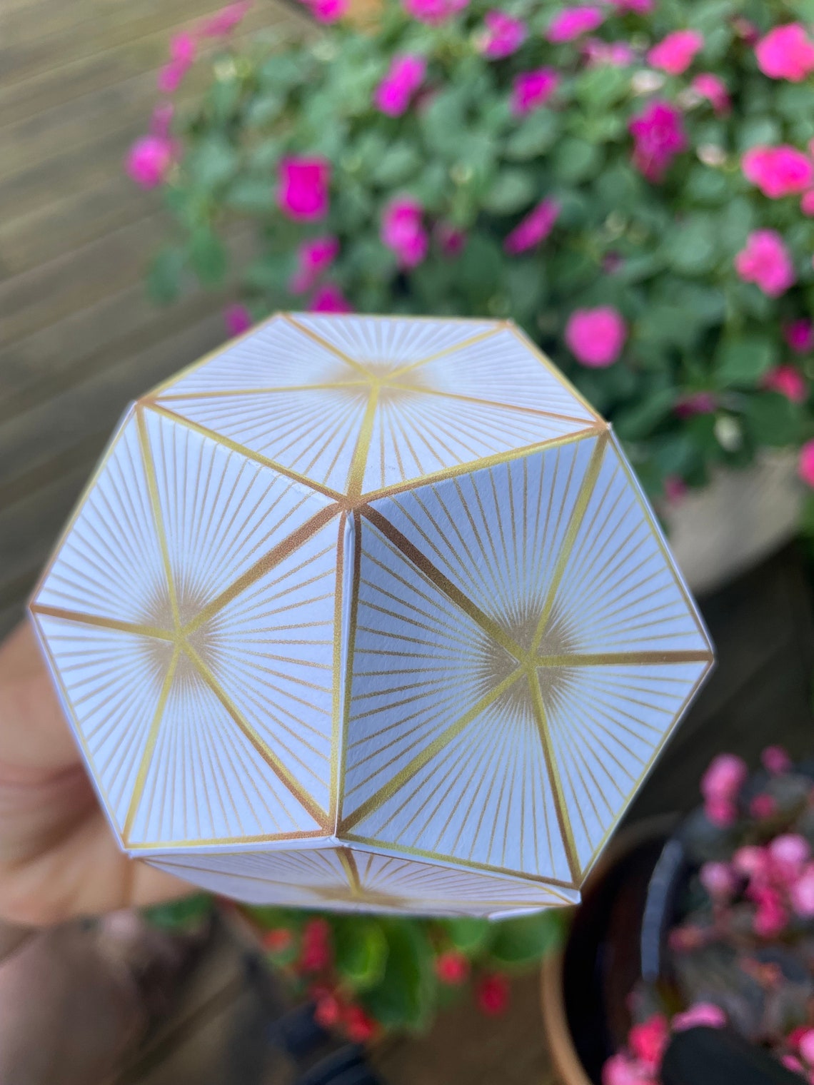 Dodecahedron 3D Papercraft Model-printable Gold Template-home Décor ...