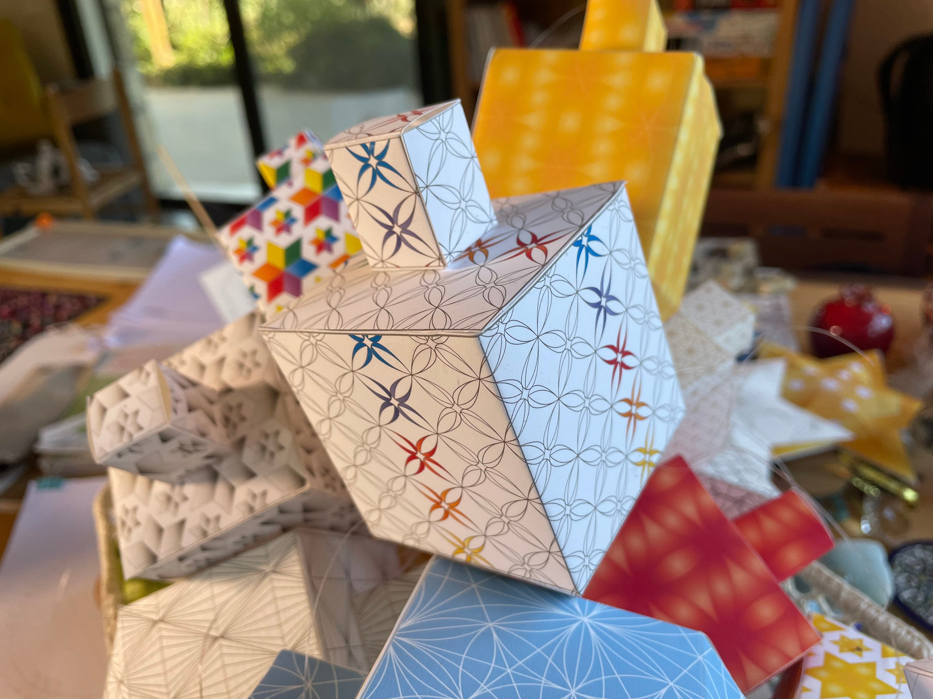 Dreidel 3D Paper Craft-hanukkah-rainbow Printable Template-holiday ...