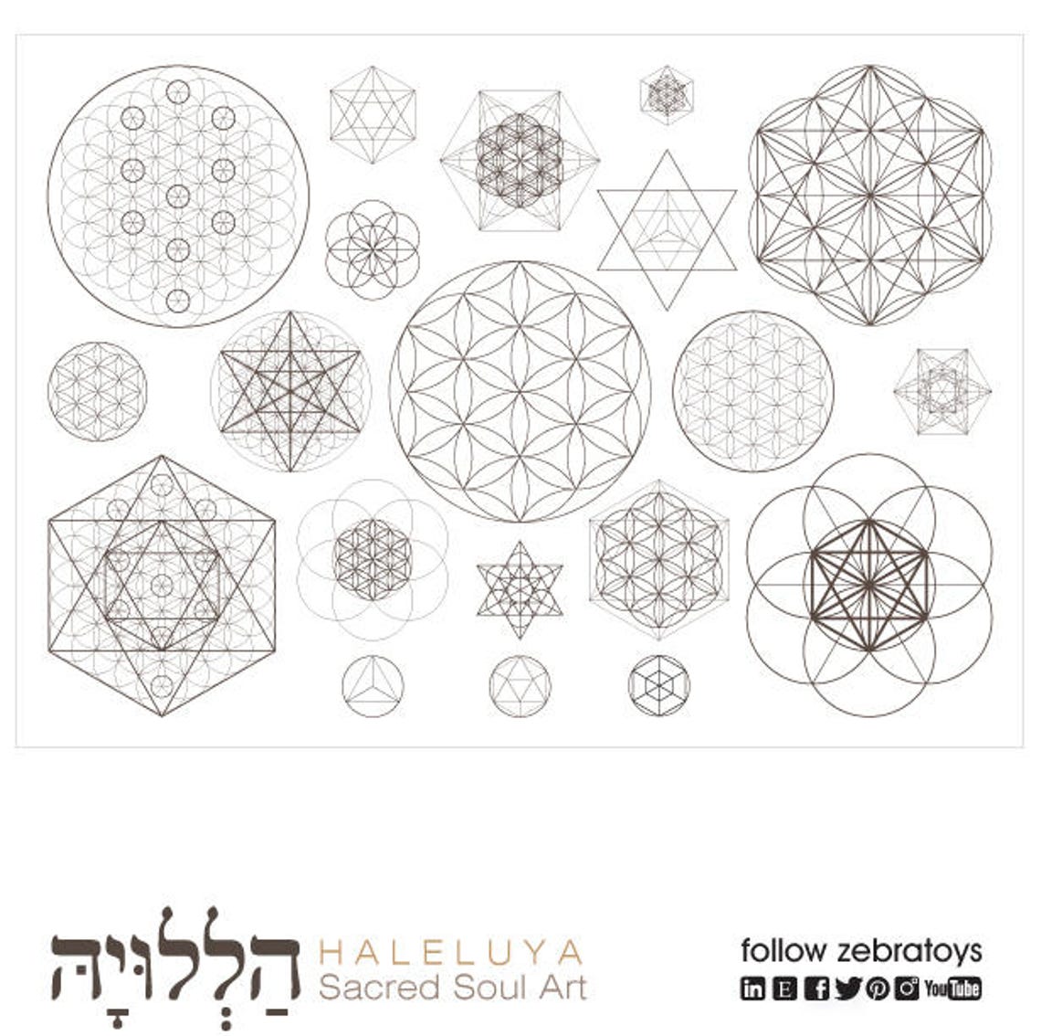 Sacred Geometry Soul Art Poster-ancient Symbols-secret Elements-large ...