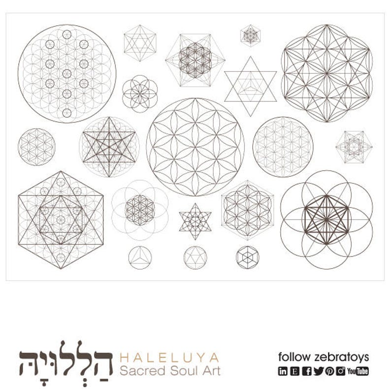 Sacred Geometry Soul Art Poster-ancient Symbols-secret Elements-large ...