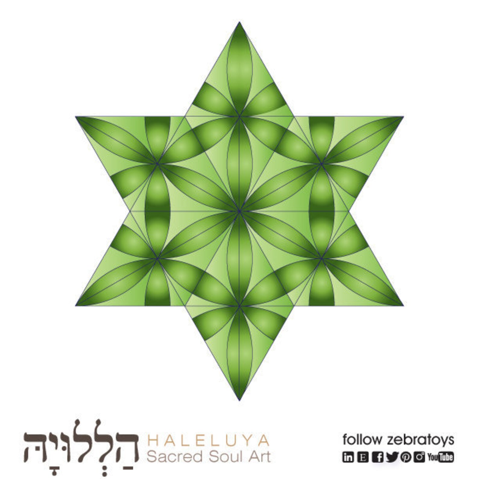 3D Paper Craft Green Star of David-hanukkah Decorations-rainbow Harmony ...