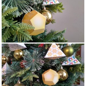 Dodecahedron 3D Papercraft Template Pdf-platonic Solids-gold Ornament ...
