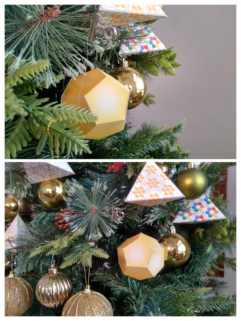 Dodecahedron 3D Papercraft Template Pdf-platonic Solids-gold Ornament ...