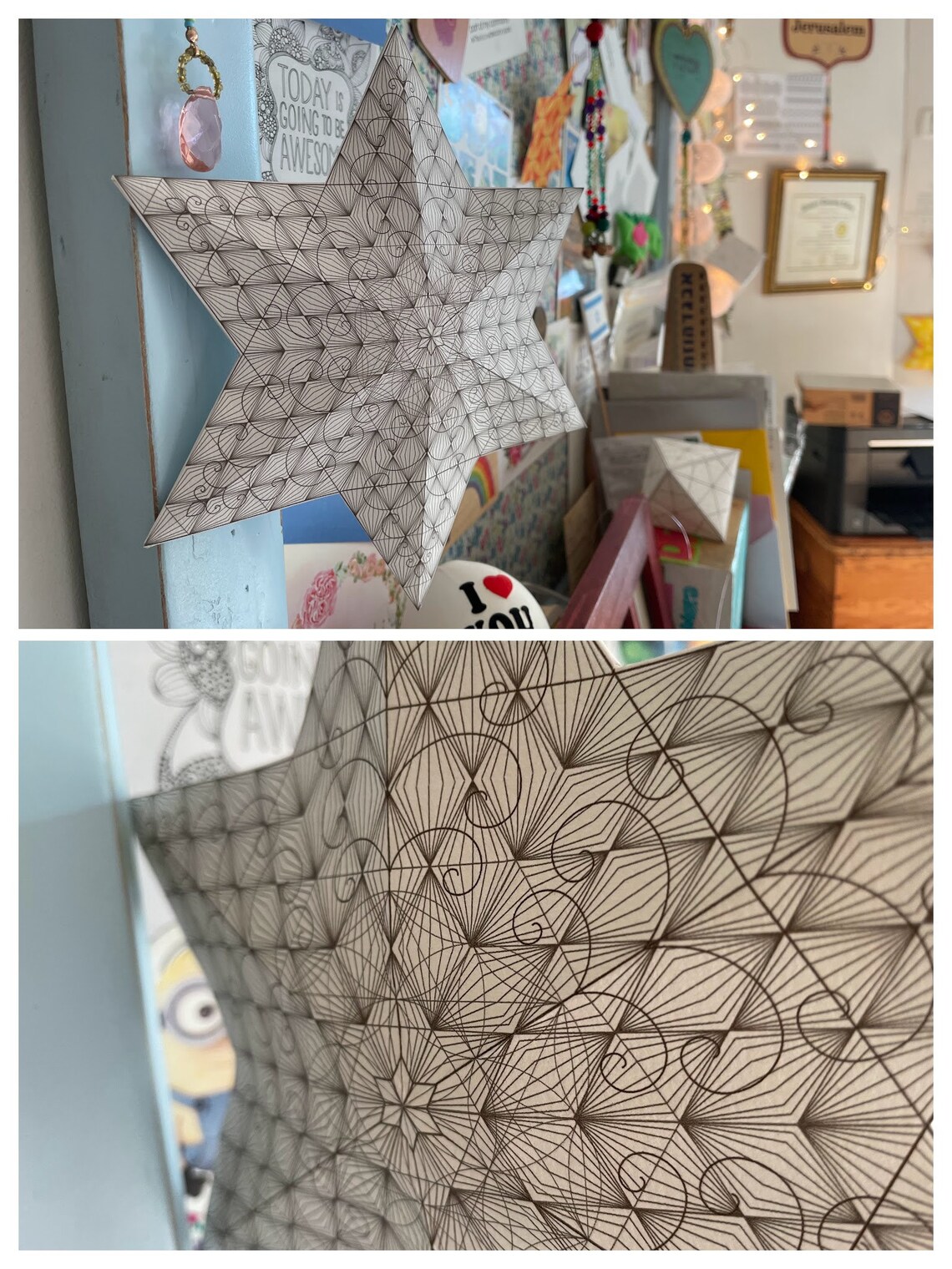 Star Décor-paper Template-3d David Star Decoration-craft - Etsy