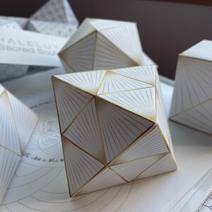 Platonic Solids Set-3d Papercraft Models-polyhedra Gold Templates-décor ...