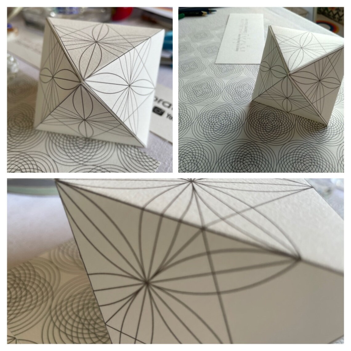 Octahedron 3D Papercraft Template Pdf-platonic Solids-printable 3D ...