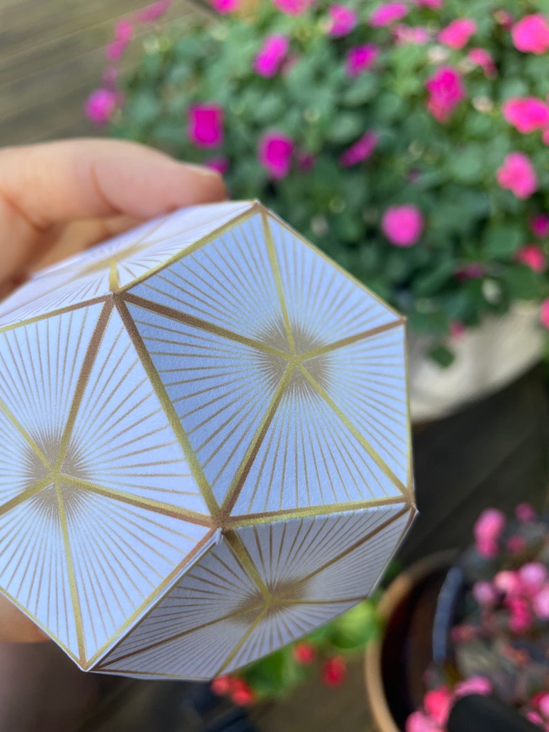 Dodecahedron 3D Papercraft Model-printable Gold Template-home Décor ...